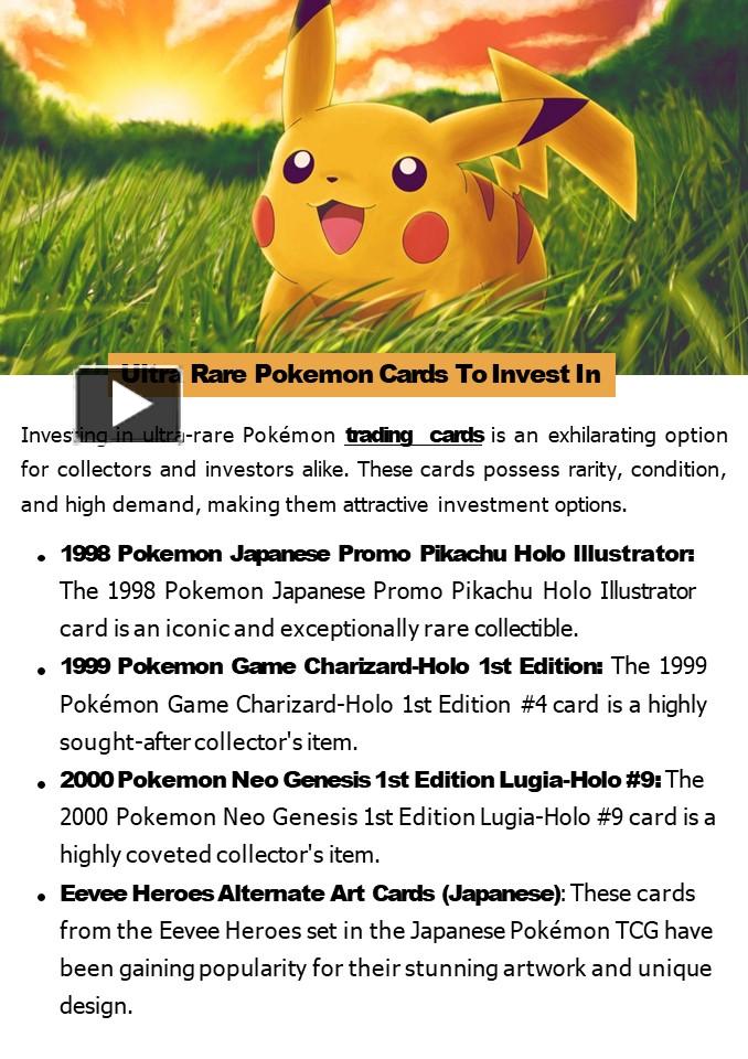 PPT – Ultra Rare Pokemon Cards To Invest In PowerPoint presentation ...