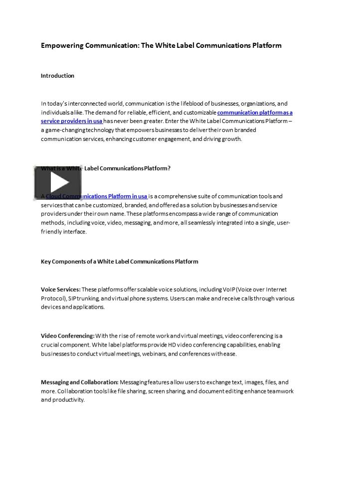 PPT – Empowering Communication: The White Label Communications Platform ...