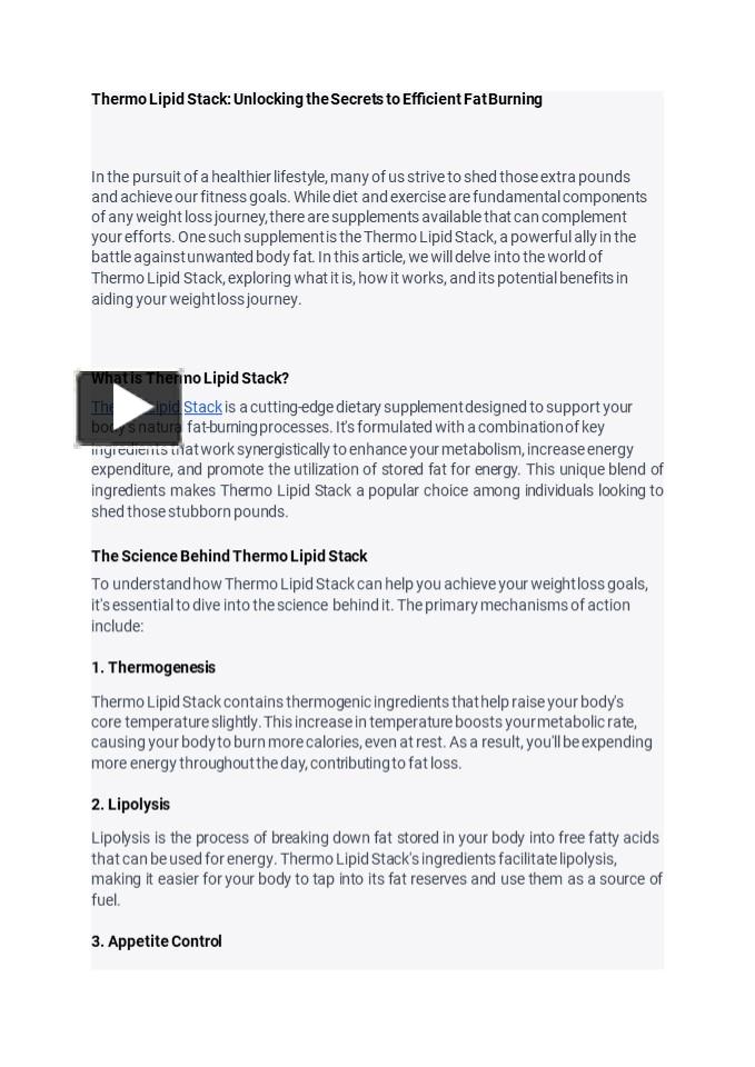 PPT – Thermo Lipid Stack PowerPoint presentation | free to download ...