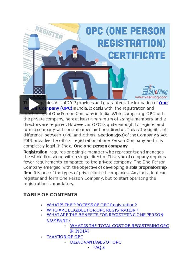 PPT – Expert Tips for Successful OPC Registration - 24efiling ...