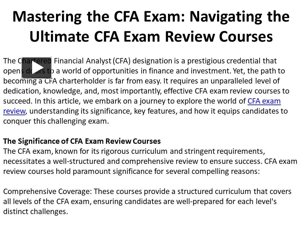 PPT – CFA Exam Review PowerPoint presentation | free to download - id ...