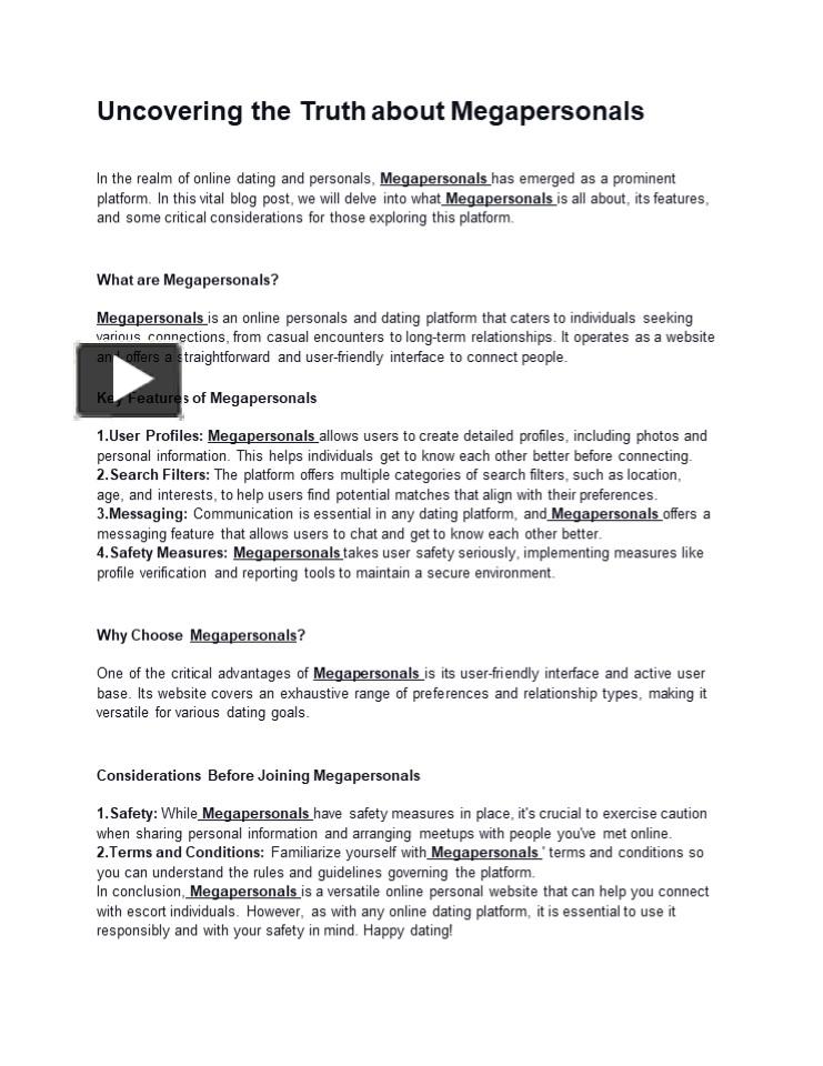 PPT – Uncovering the Truth about Megapersonals PowerPoint presentation ...