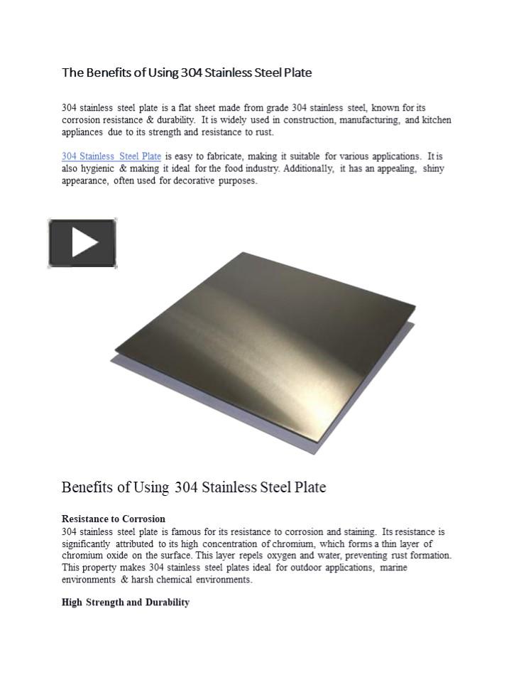 PPT – The Benefits of Using 304 Stainless Steel Plate PowerPoint ...