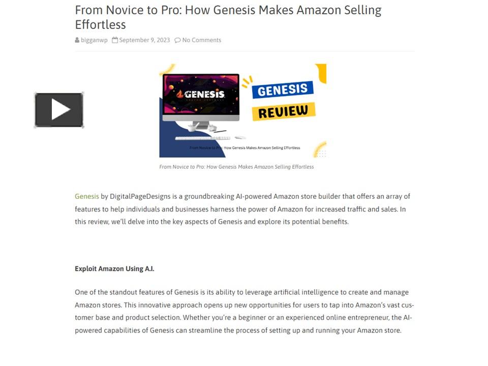 From Novice to Pro: How Genesis Makes Amazon Selling Effortless ...