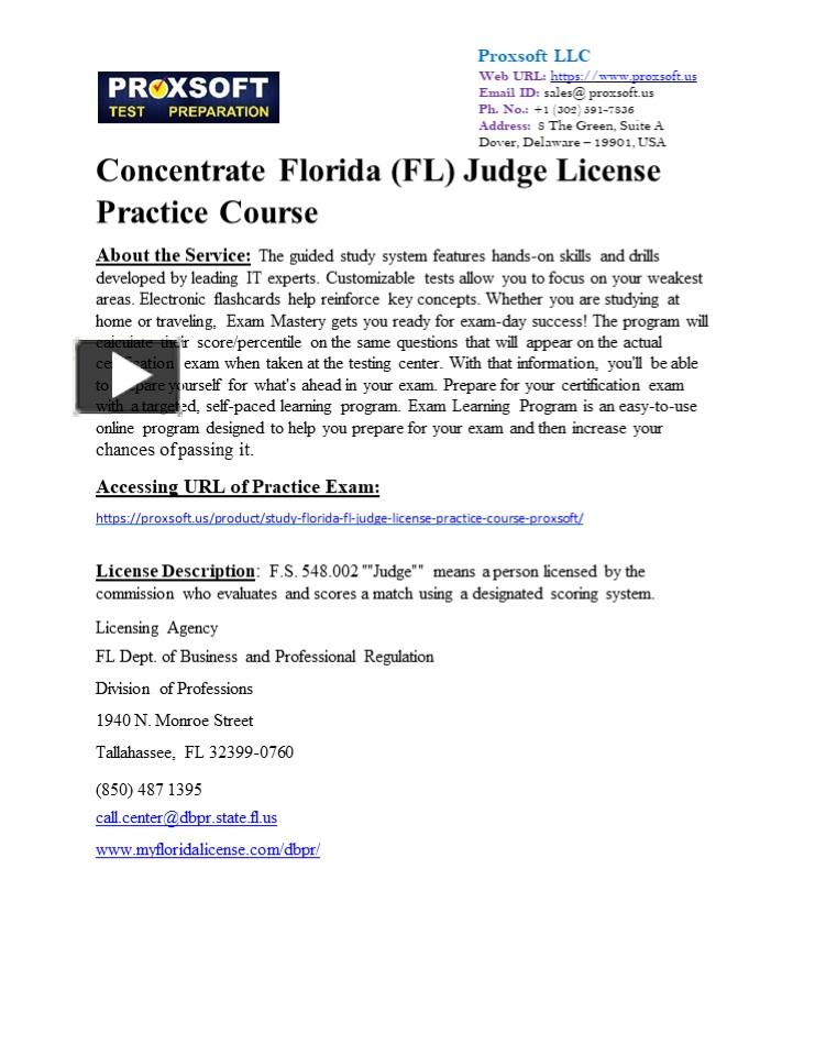 PPT – Concentrate Florida (FL) Judge License Practice Course PowerPoint ...