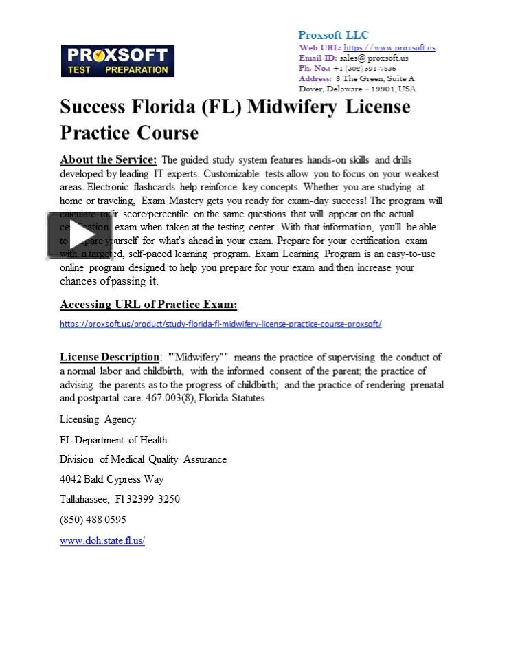 PPT – Success Florida (FL) Midwifery License Practice Course PowerPoint ...