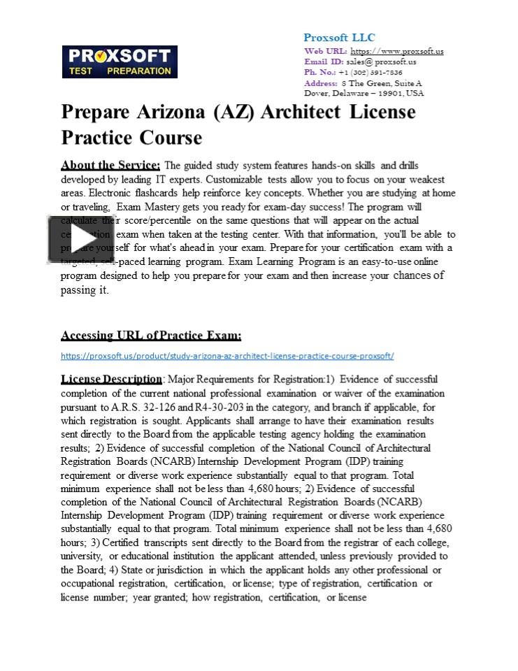 PPT – Prepare Arizona (AZ) Architect License Practice Course PowerPoint ...