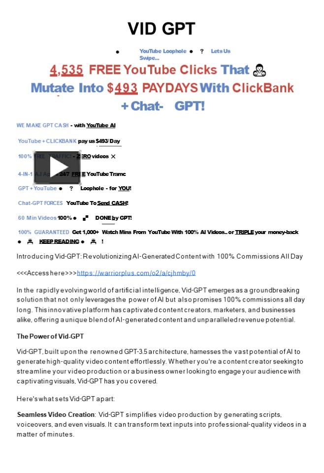 PPT – VID GPT PowerPoint presentation | free to download - id: 978ca3-NWJmN