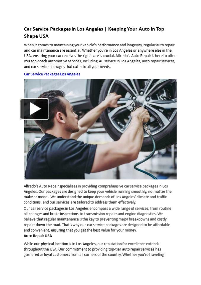 PPT – Car Service Packages in Los Angeles: Keeping Your Auto in Top ...