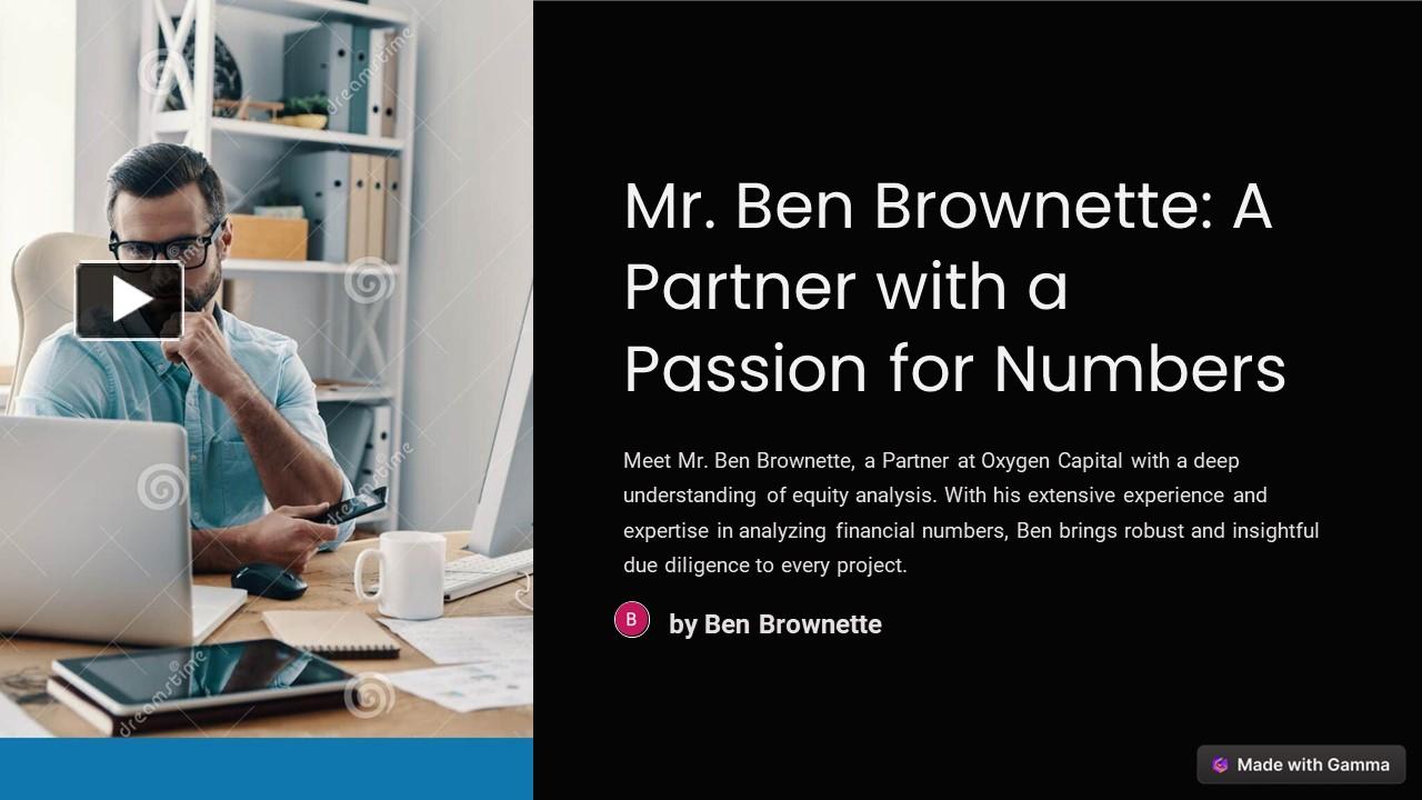 PPT – Ben Brownette - A Partner with a Passion for Numbers PowerPoint ...