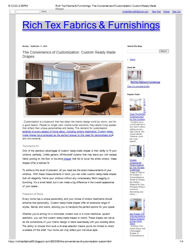 The Convenience of Customization: Custom Ready Made Drapes presentation ...