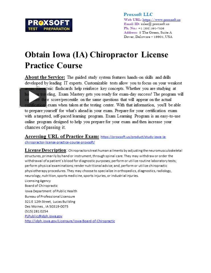 PPT – Obtain Iowa (IA) Chiropractor License Practice Course PowerPoint ...