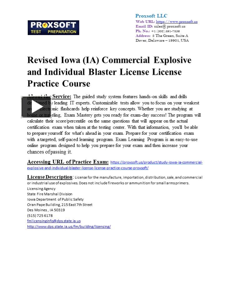 PPT – Revised Iowa (IA) Commercial Explosive and Individual Blaster ...