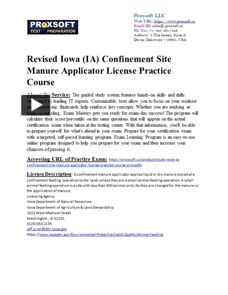 PPT – Revised Iowa (IA) Confinement Site Manure Applicator License ...