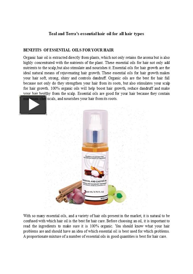 PPT – Teal and Terra’s essential hair oil PowerPoint presentation ...