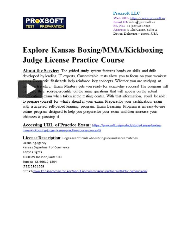 Explore Kansas Boxing/MMA/Kickboxing Judge License Practice Course ...