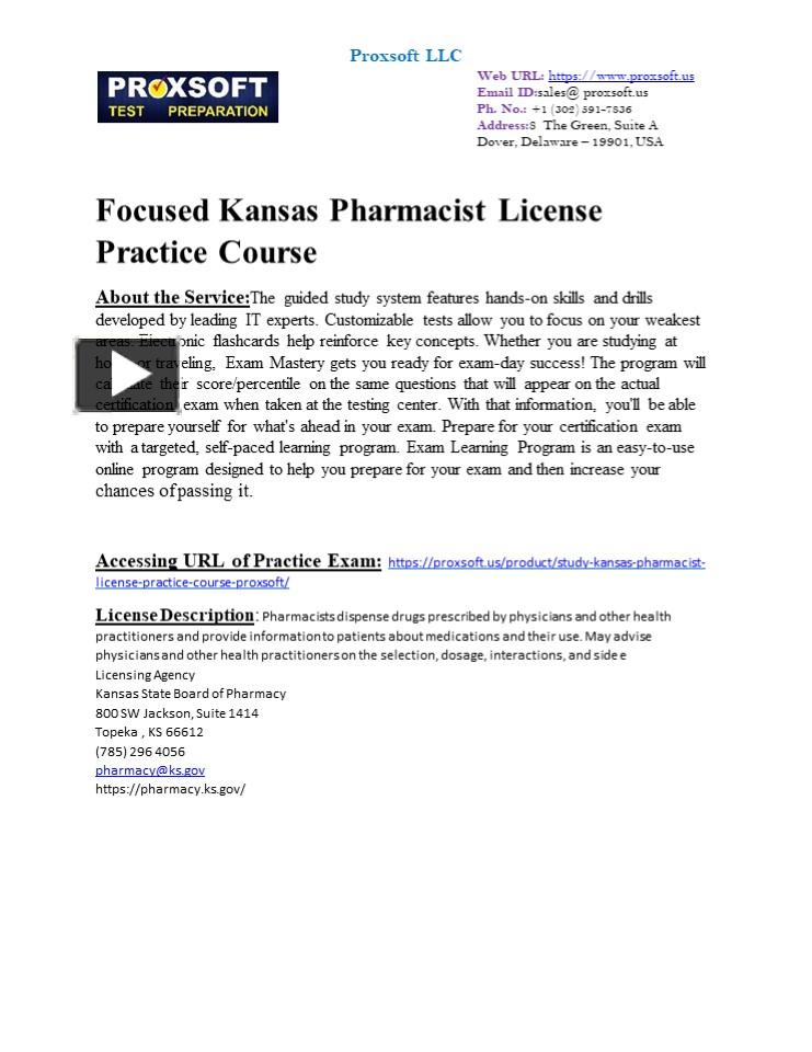 PPT – Focused Kansas Pharmacist License Practice Course PowerPoint ...
