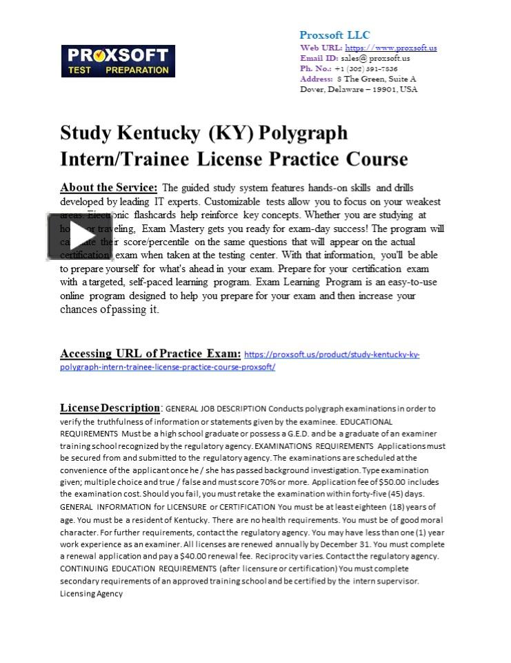 PPT – Study Kentucky (KY) Polygraph Intern/Trainee License Practice ...