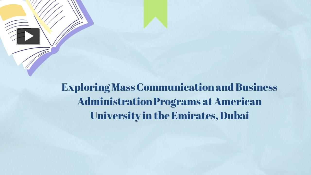 PPT – Exploring Mass Communication and Business Administration Programs ...