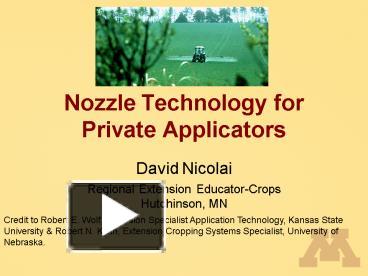 PPT – Nozzle Technology for Private Applicators PowerPoint presentation ...