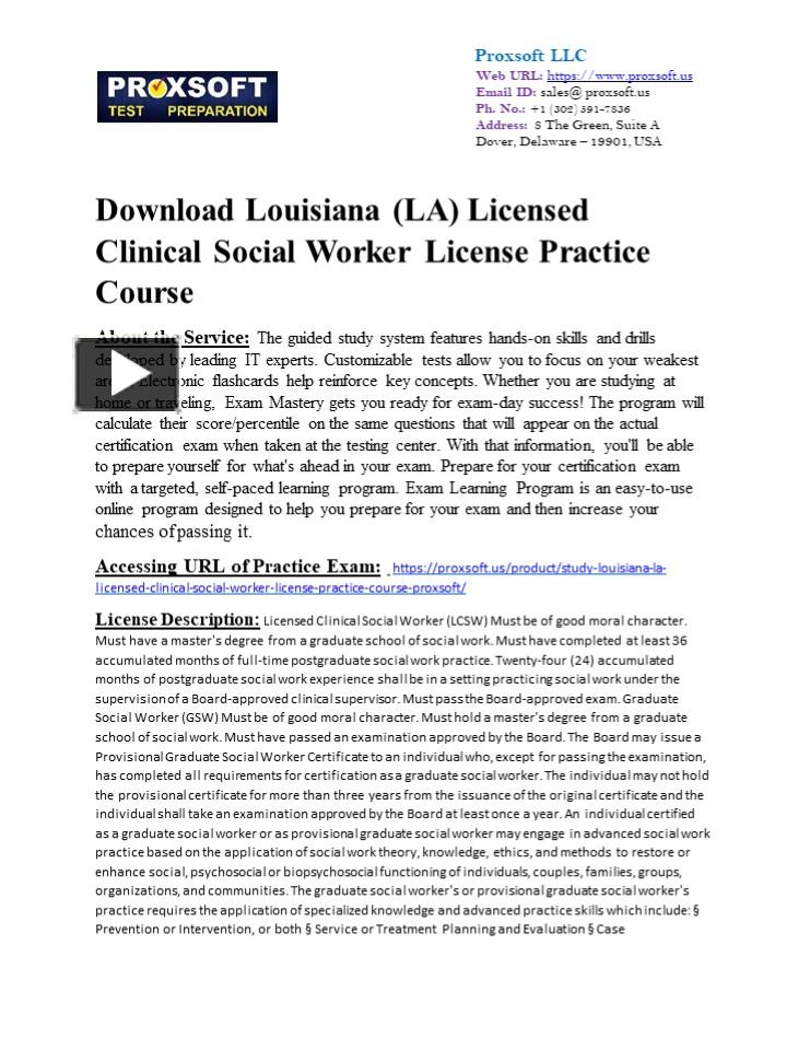 PPT – Download Louisiana (LA) Licensed Clinical Social Worker License ...