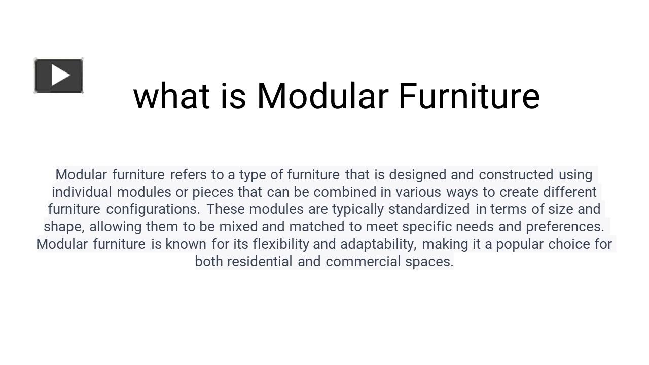What is modular furniture presentation | free to download