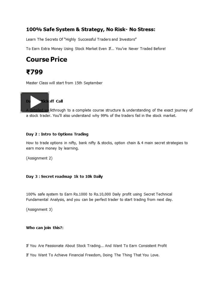 PPT – 100% Safe System & Strategy, No Risk- No Stress PowerPoint ...