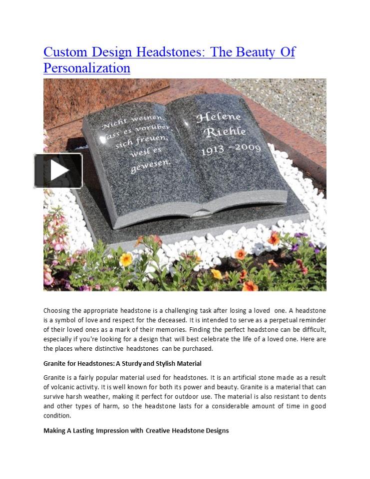 Custom Design Headstones: The Beauty Of Personalization presentation ...