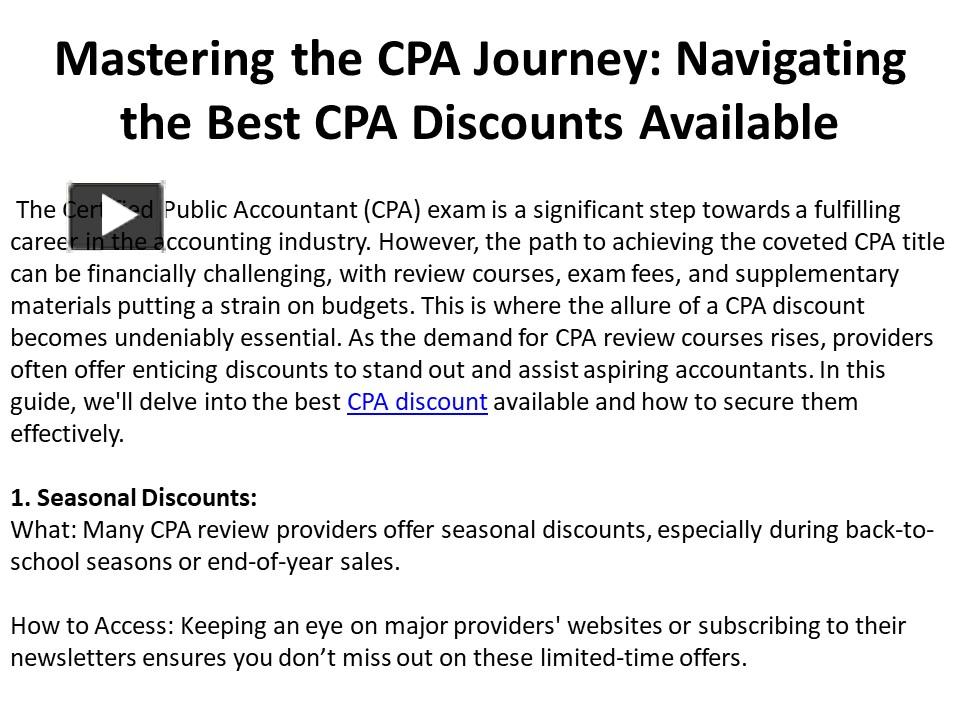 PPT – CPA Discount PowerPoint presentation | free to download - id ...