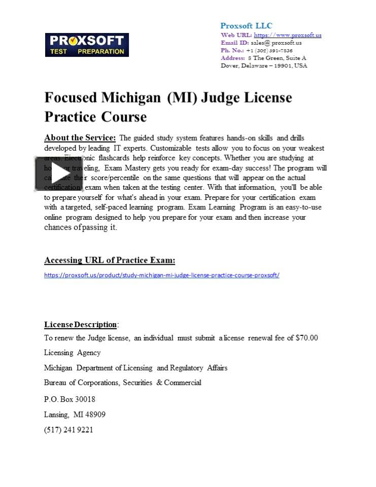 PPT – Focused Michigan (MI) Judge License Practice Course PowerPoint ...