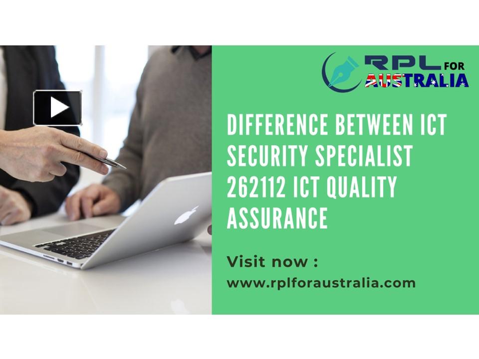 PPT – Difference Between ICT Security Specialist 262112 ICT Quality ...