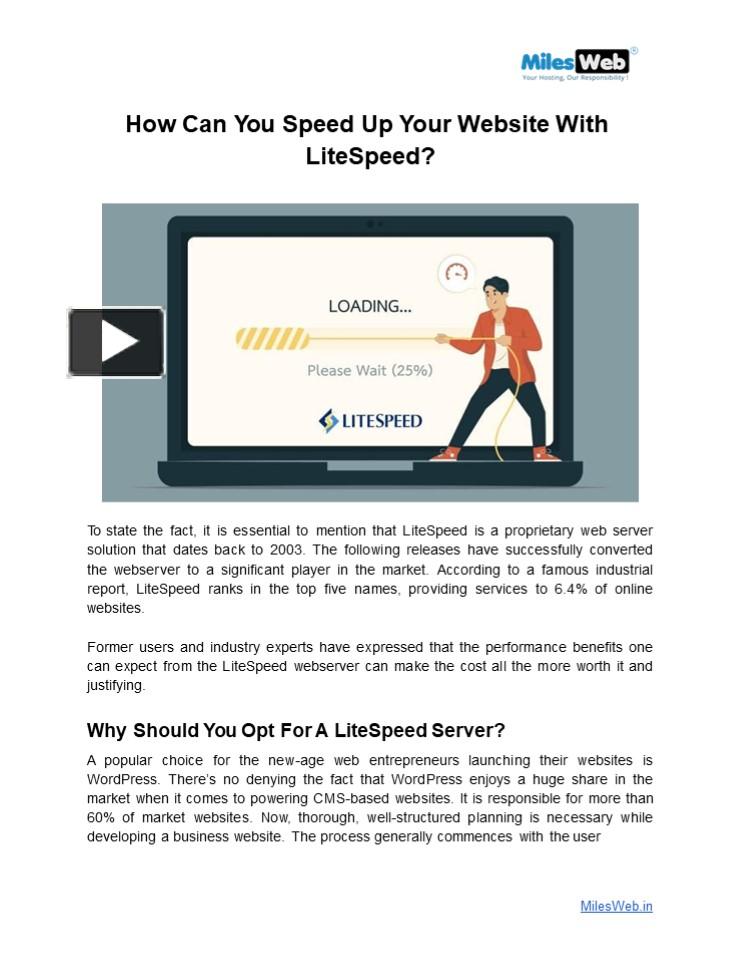 PPT – How Can You Speed Up Your Website With LiteSpeed PowerPoint ...