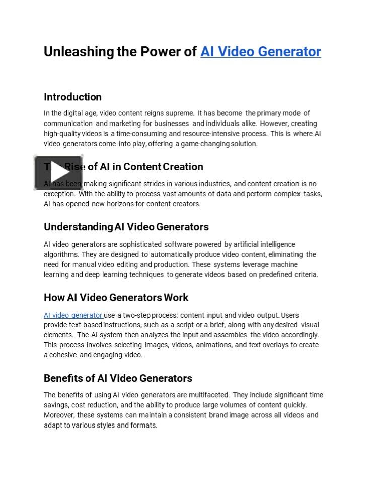 PPT – ai video generator PowerPoint presentation | free to download ...
