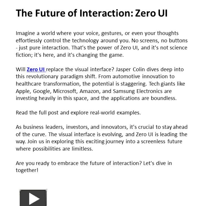 PPT – The Future of Interaction: Zero UI PowerPoint presentation | free ...
