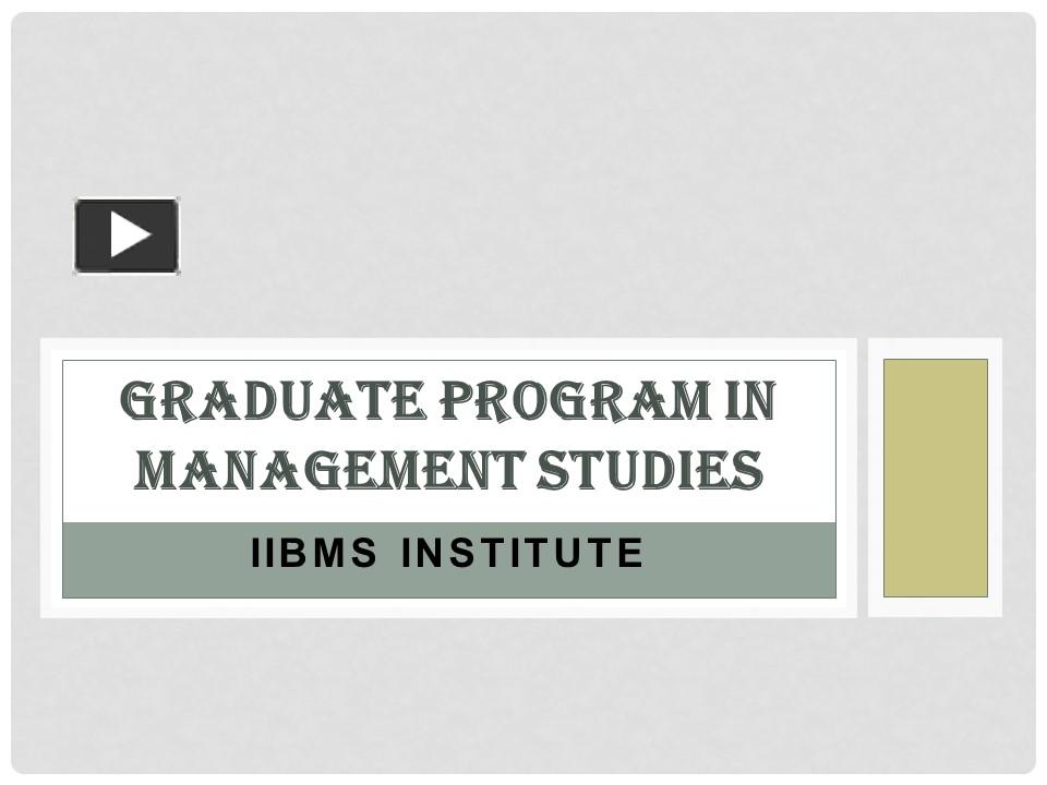 PPT – Graduate Program in Management Studies PowerPoint presentation ...
