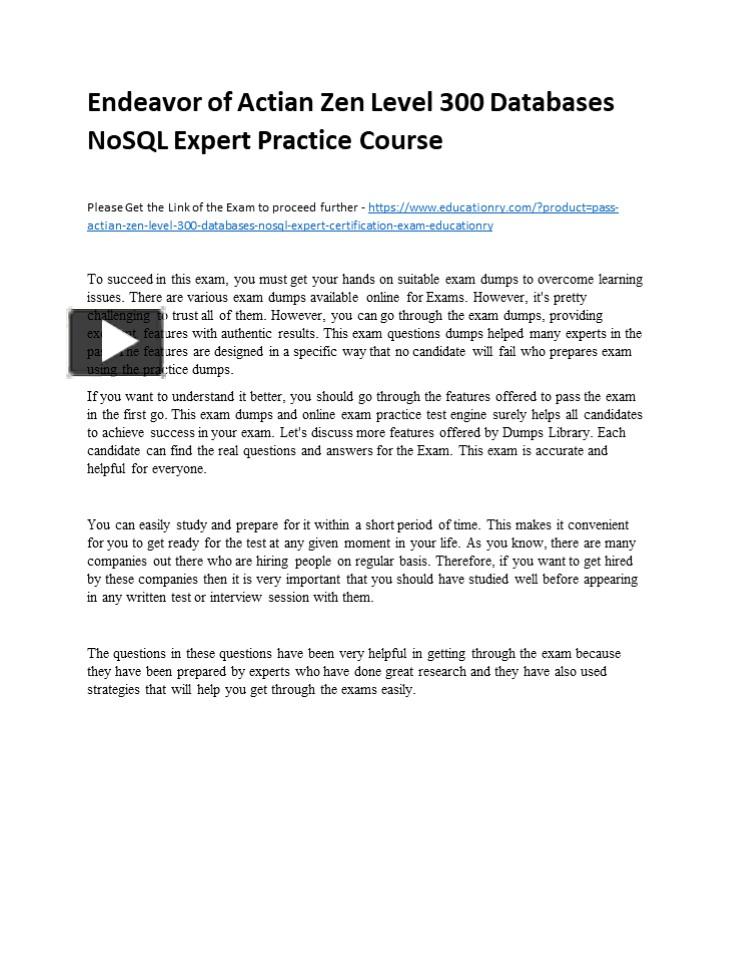 PPT – Endeavor of Actian Zen Level 300 Databases NoSQL Expert Practice ...