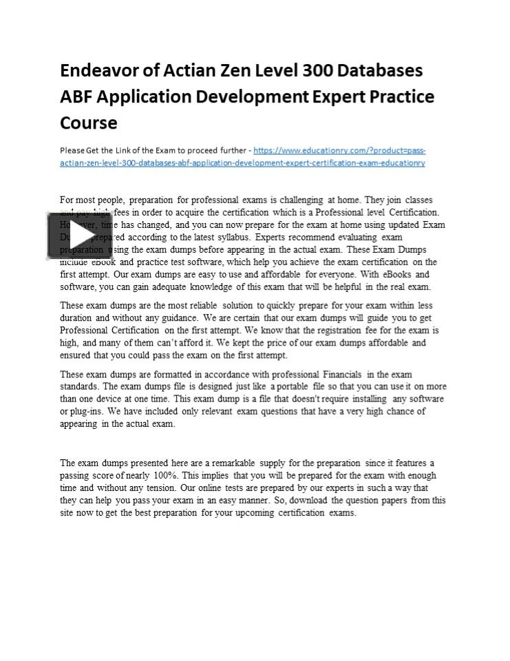 PPT – Endeavor of Actian Zen Level 300 Databases ABF Application ...