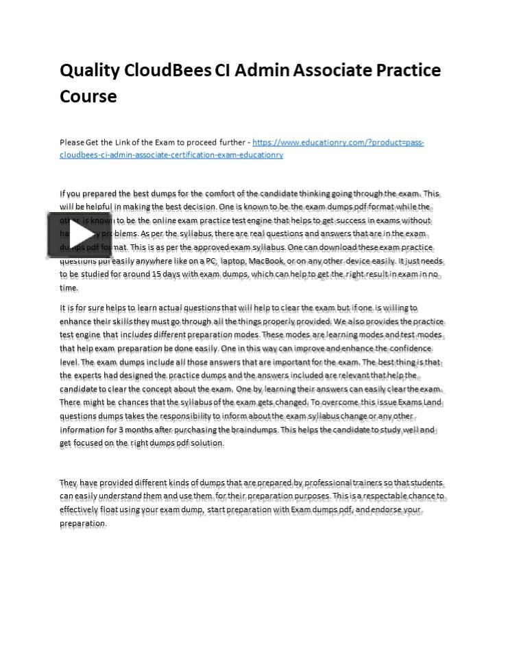 PPT – Quality CloudBees CI Admin Associate Practice Course PowerPoint ...