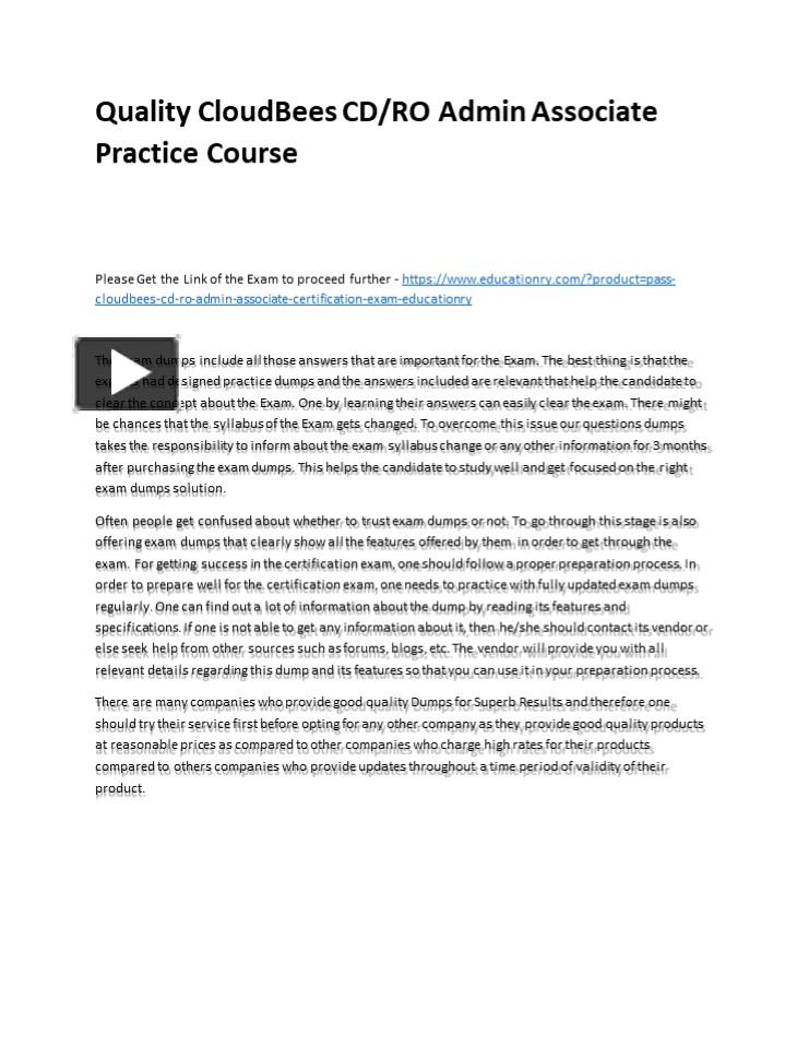 PPT – Quality CloudBees CD/RO Admin Associate Practice Course ...