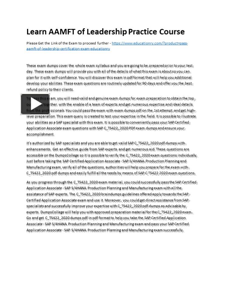 PPT – Learn AAMFT of Leadership Practice Course PowerPoint presentation ...