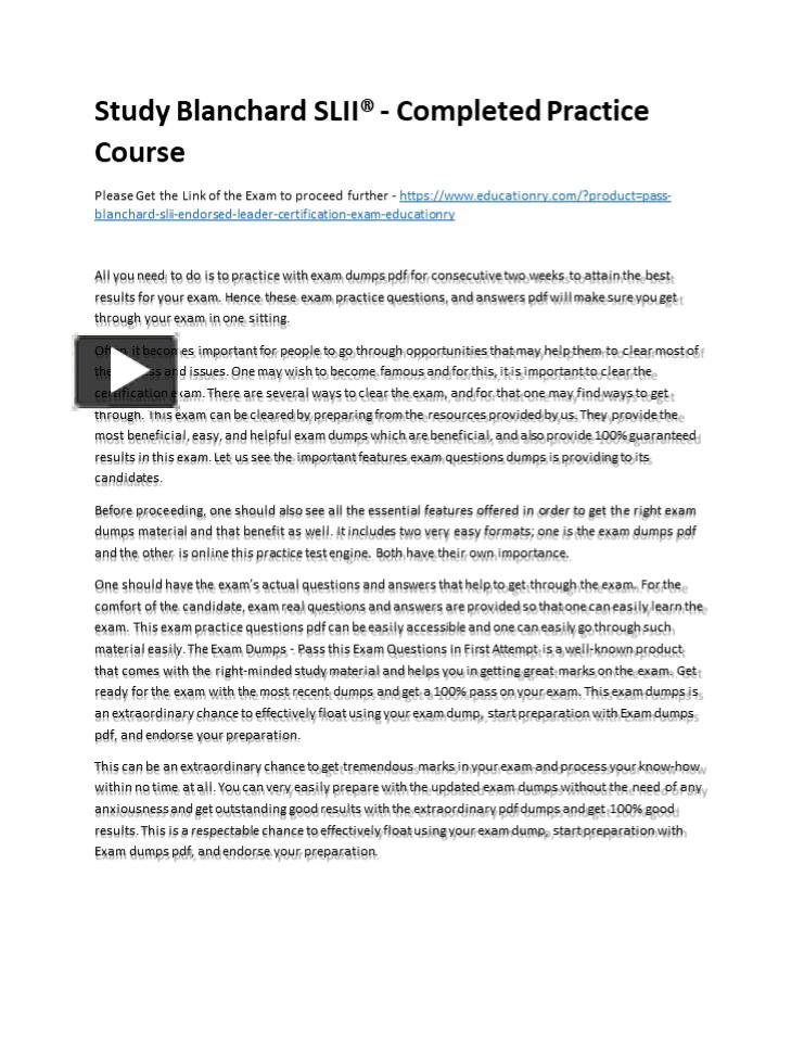 PPT – Study Blanchard SLII® - Completed Practice Course PowerPoint ...