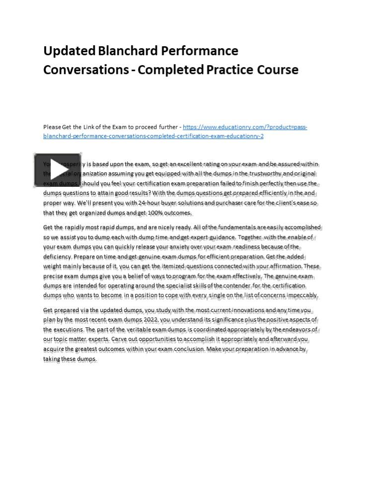PPT – Updated Blanchard Performance Conversations - Completed Practice ...