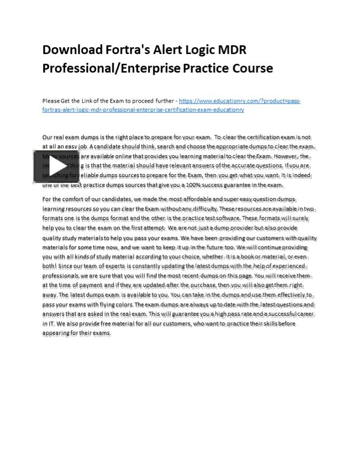 Download Fortra's Alert Logic MDR Professional/Enterprise Practice ...