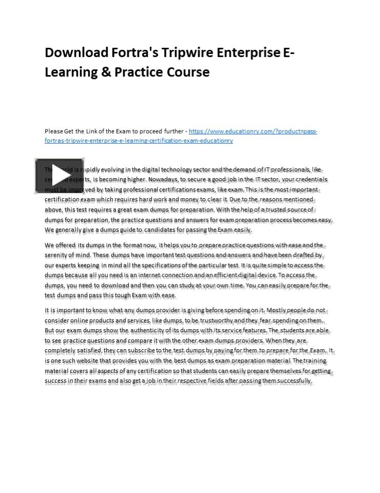 PPT – Download Fortra's Tripwire Enterprise E-Learning & Practice ...