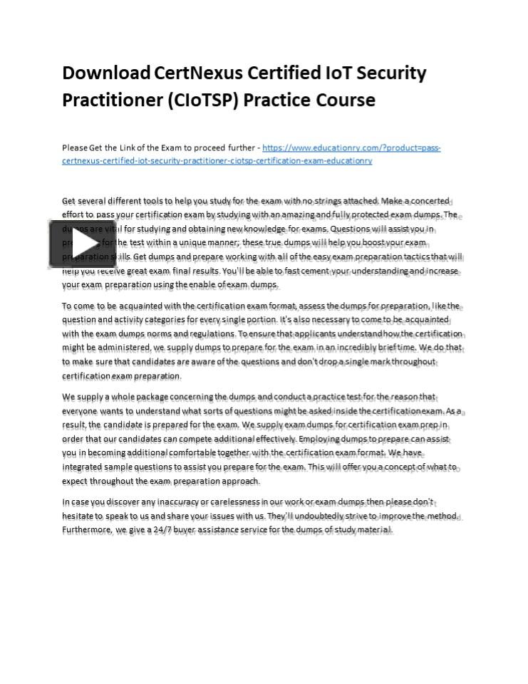 Download CertNexus Certified IoT Security Practitioner (CIoTSP ...