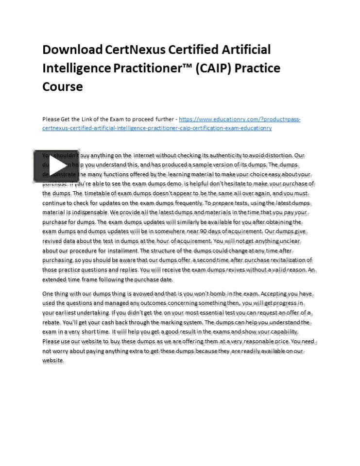 Download CertNexus Certified Artificial Intelligence Practitioner ...