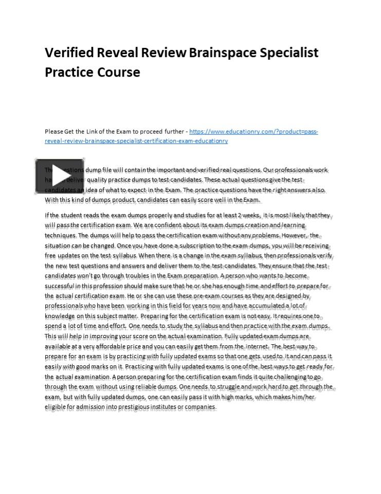 PPT – Verified Reveal Review Brainspace Specialist Practice Course ...