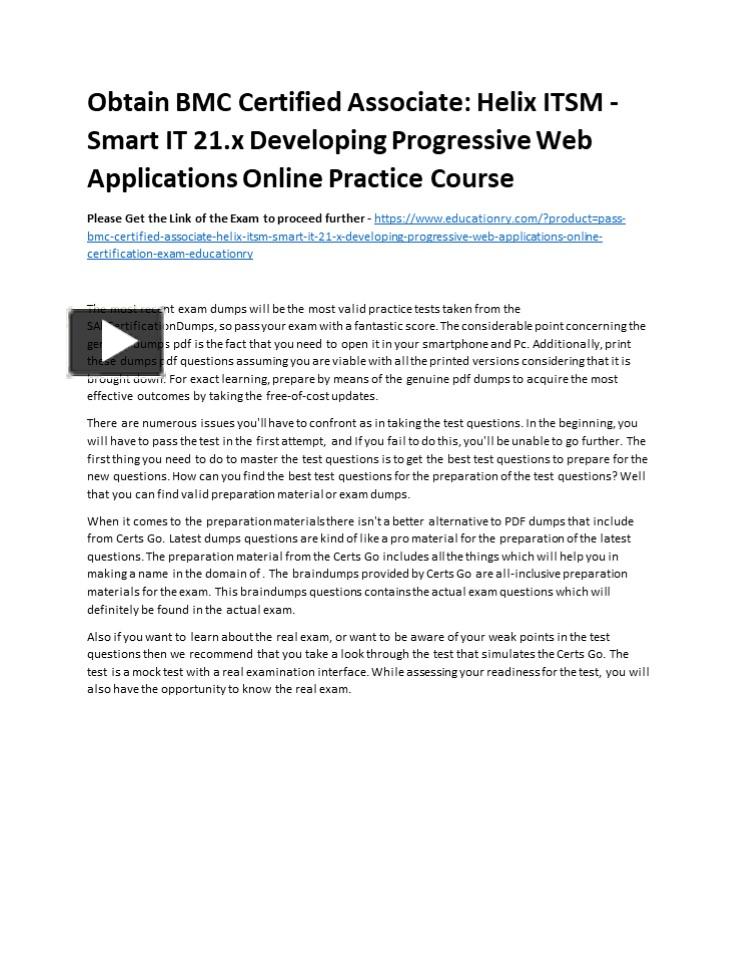 PPT – Obtain BMC Certified Associate: Helix ITSM - Smart IT 21.x ...