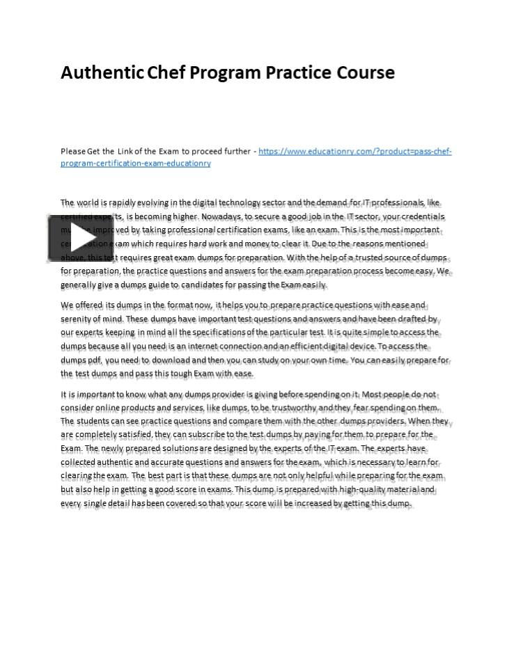 PPT – Authentic Chef Program Practice Course PowerPoint presentation ...