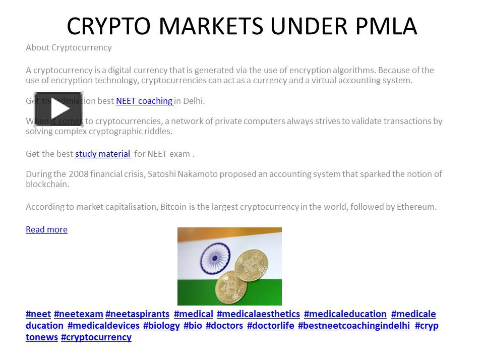 PPT – CRYPTO MARKETS UNDER PMLA PowerPoint presentation | free to ...